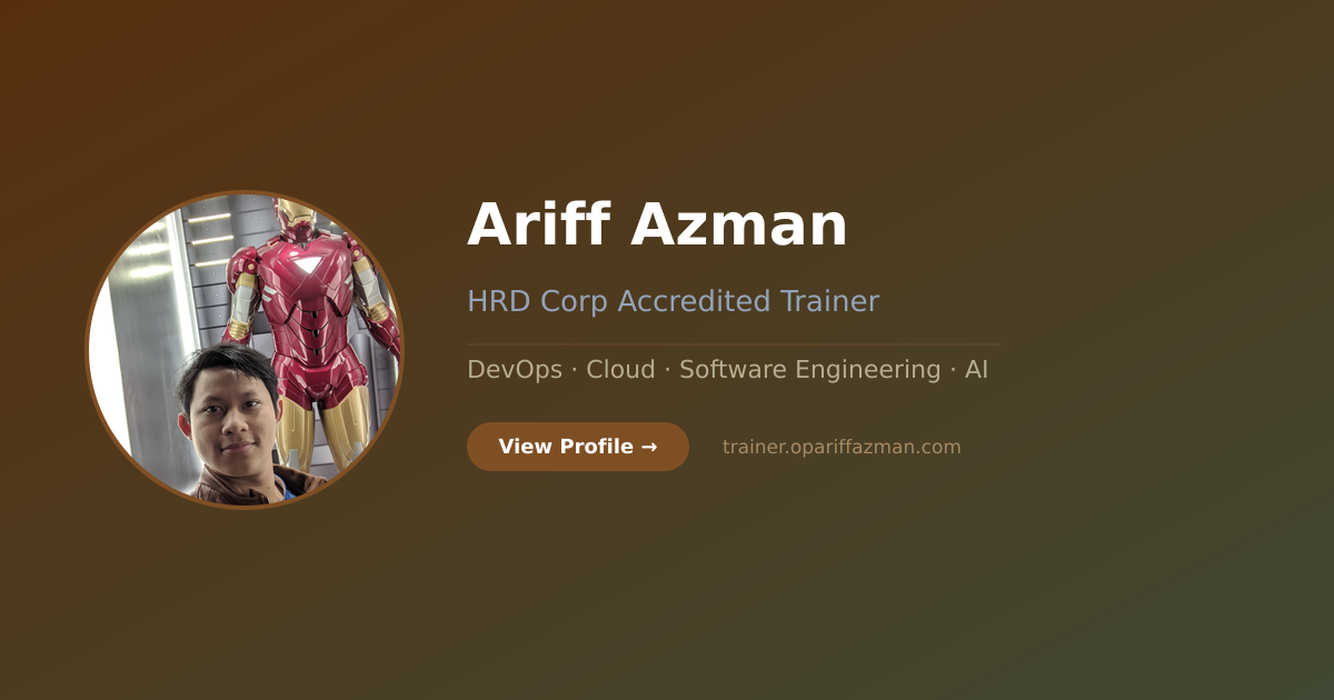 Ariff Azman | HRDCorp Accredited Trainer Malaysia - DevOps, Cloud & AI